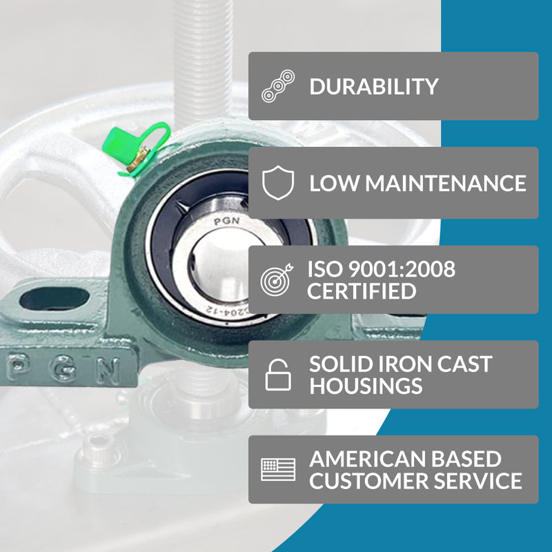 UCP204-12 Pillow Block Ball Bearing - 3/4" Bore – PGN – PGN Bearings