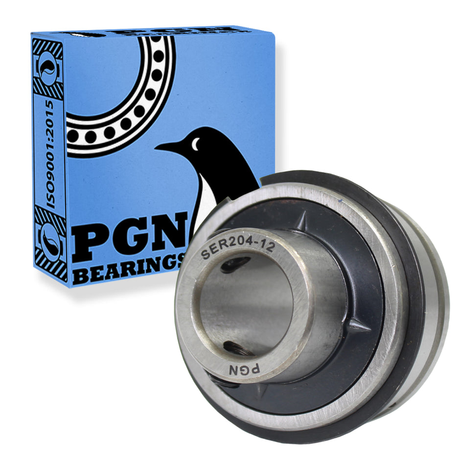 SER204-12 Insert Ball Bearing 3/4" Bore w/ Snap Ring & Screws – PGN