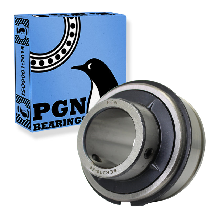 SER208-24 - 1-1/2" Bore - Insert Ball Bearing With Snap Ring and Set S ...