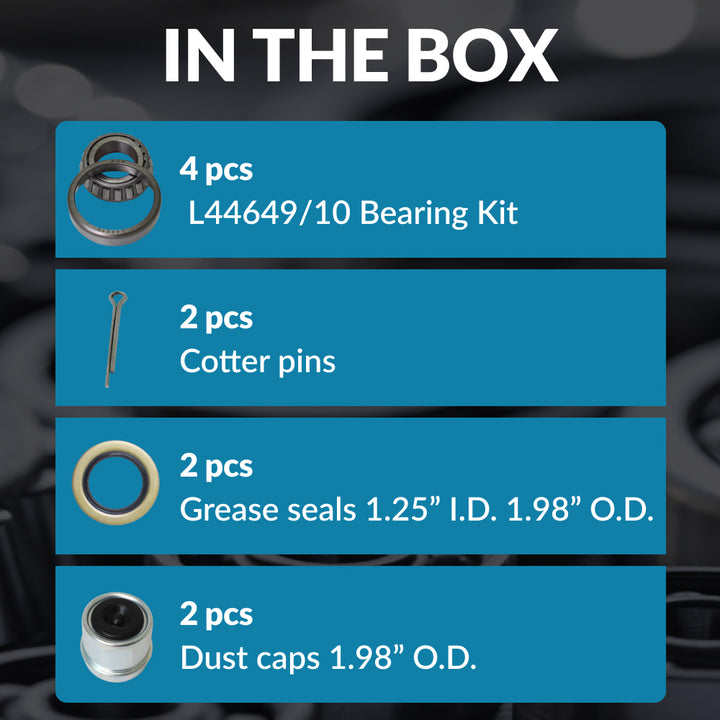 Bearing Kit - L44649/L44610 and 12192TB Seal OD 1.980'' – PGN