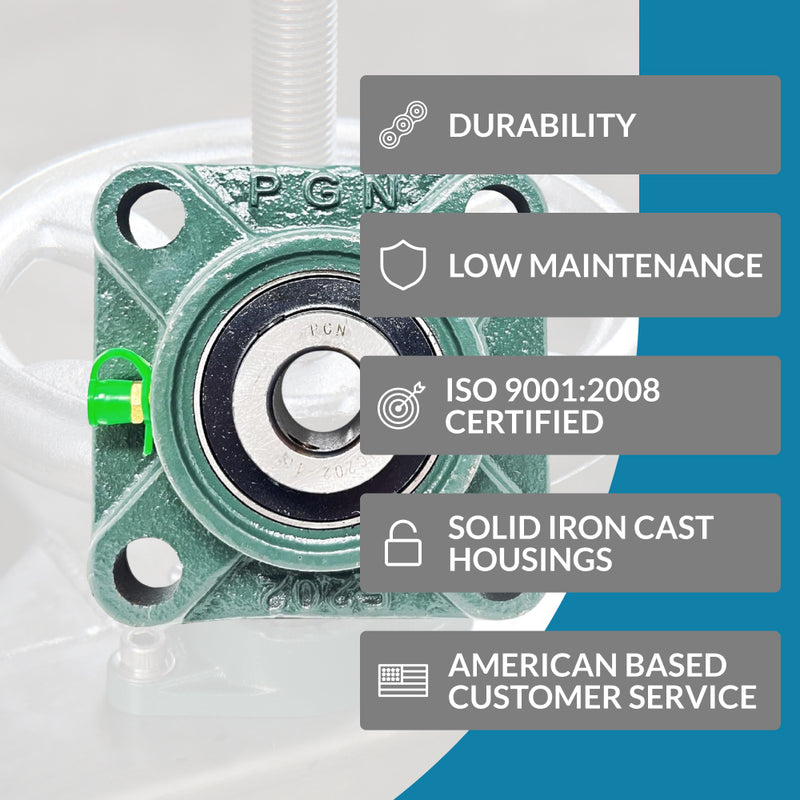 UCF202-10 Pillow Block Square Flange Bearing 5/8" Bore – PGN – PGN Bearings