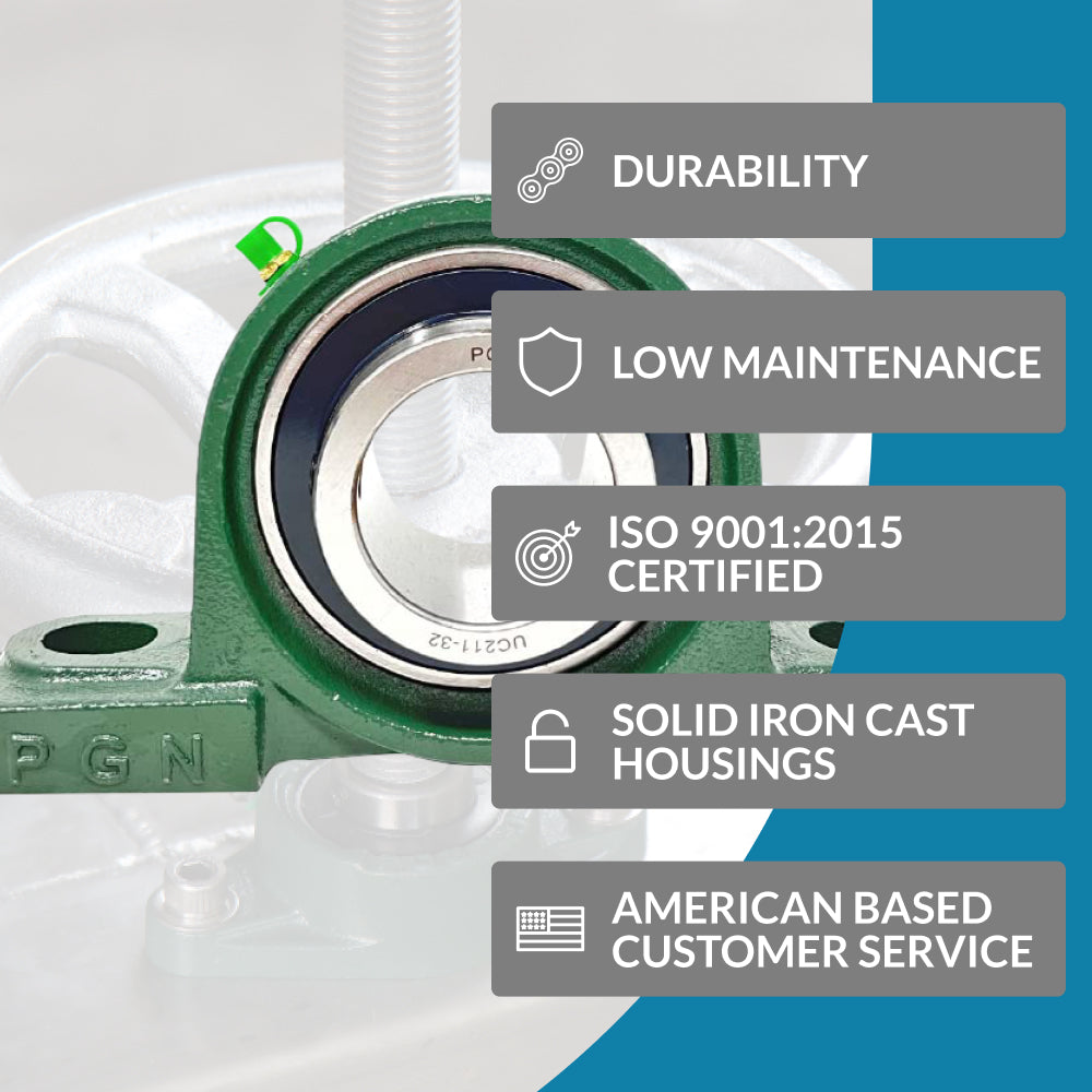 UCP211-32 Pillow Block Mounted Ball Bearing 2" Bore – PGN – PGN Bearings
